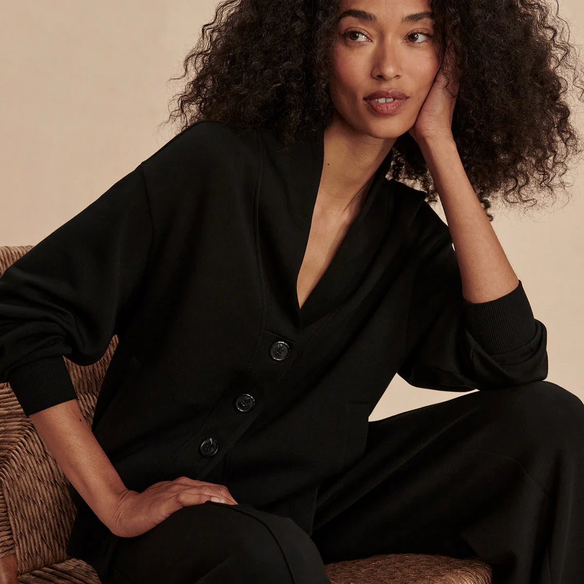 Celeste Button Through Sweat – Luxe Society Active